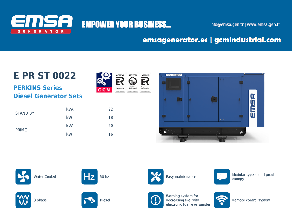 EMSA power generator 22 KVA - GCM™